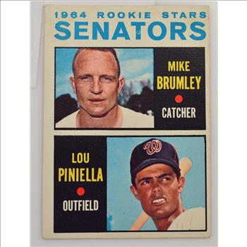 1964 Rookie Stars Senators Mike Brumley and Lou Piniella Topps #167 ...