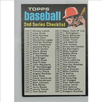 1971 2nd Series Baseball Checklist Topps #123 | Property Room
