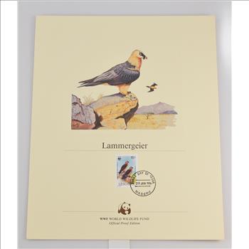 Beautiful Lithograph with Stamp - Would look great in a frame ...