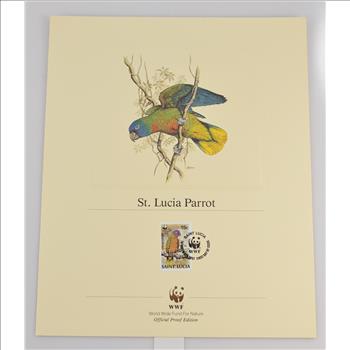 Beautiful Lithograph with Stamp - Would look great in a frame ...