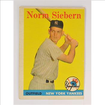 Original 1958 Norm Siebern Topps #54 New York Yankees BV $20 | Property ...