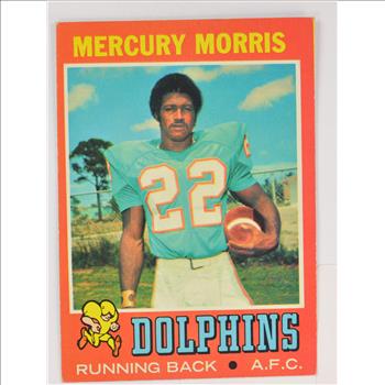 Original 1971 Mercury Morris Topps #91 Miami Dolphins | Property Room