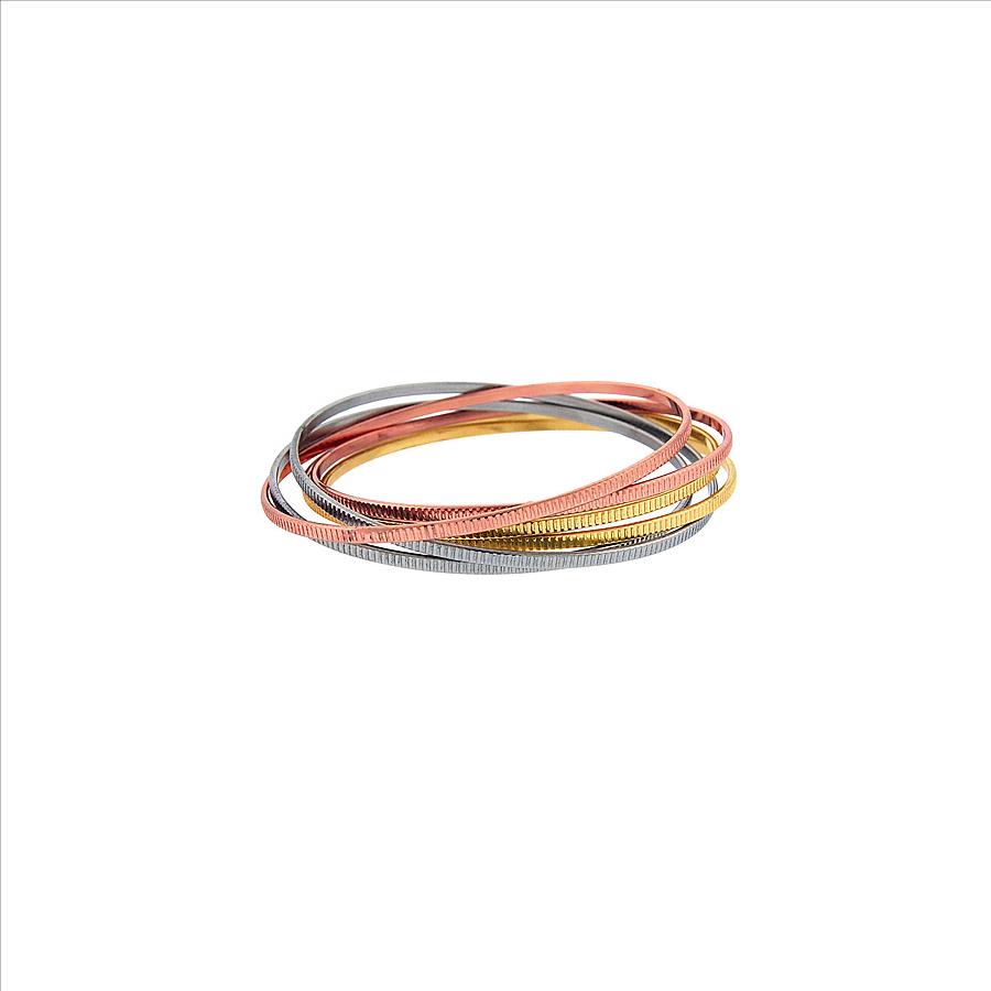 Tri Tone Stackable Stainless Steel Bangles | Property Room