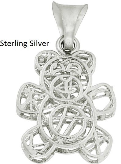Sterling Silver Teddy Bear Pendant | Property Room