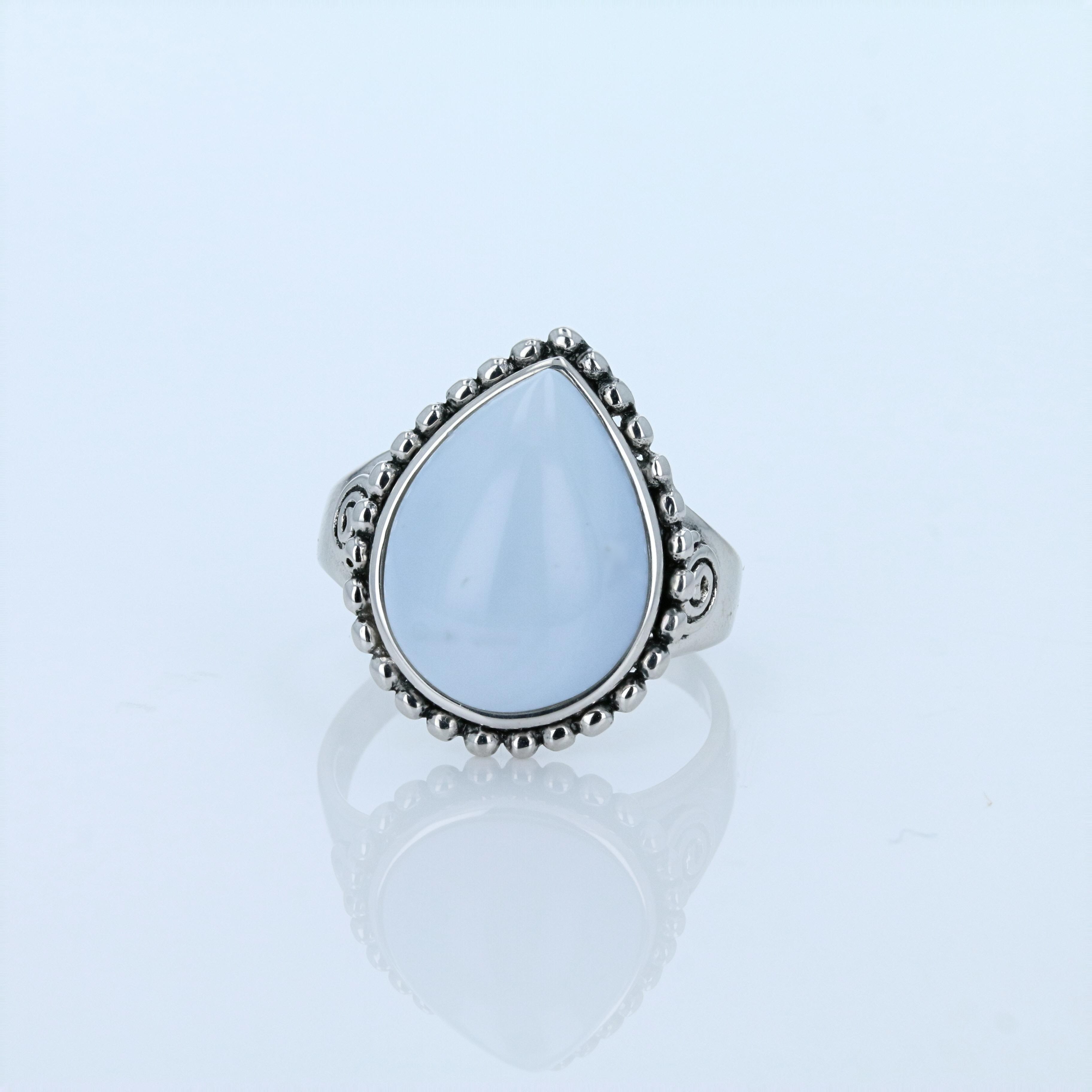 Sterling Silver Genuine Angelite Ring | Property Room