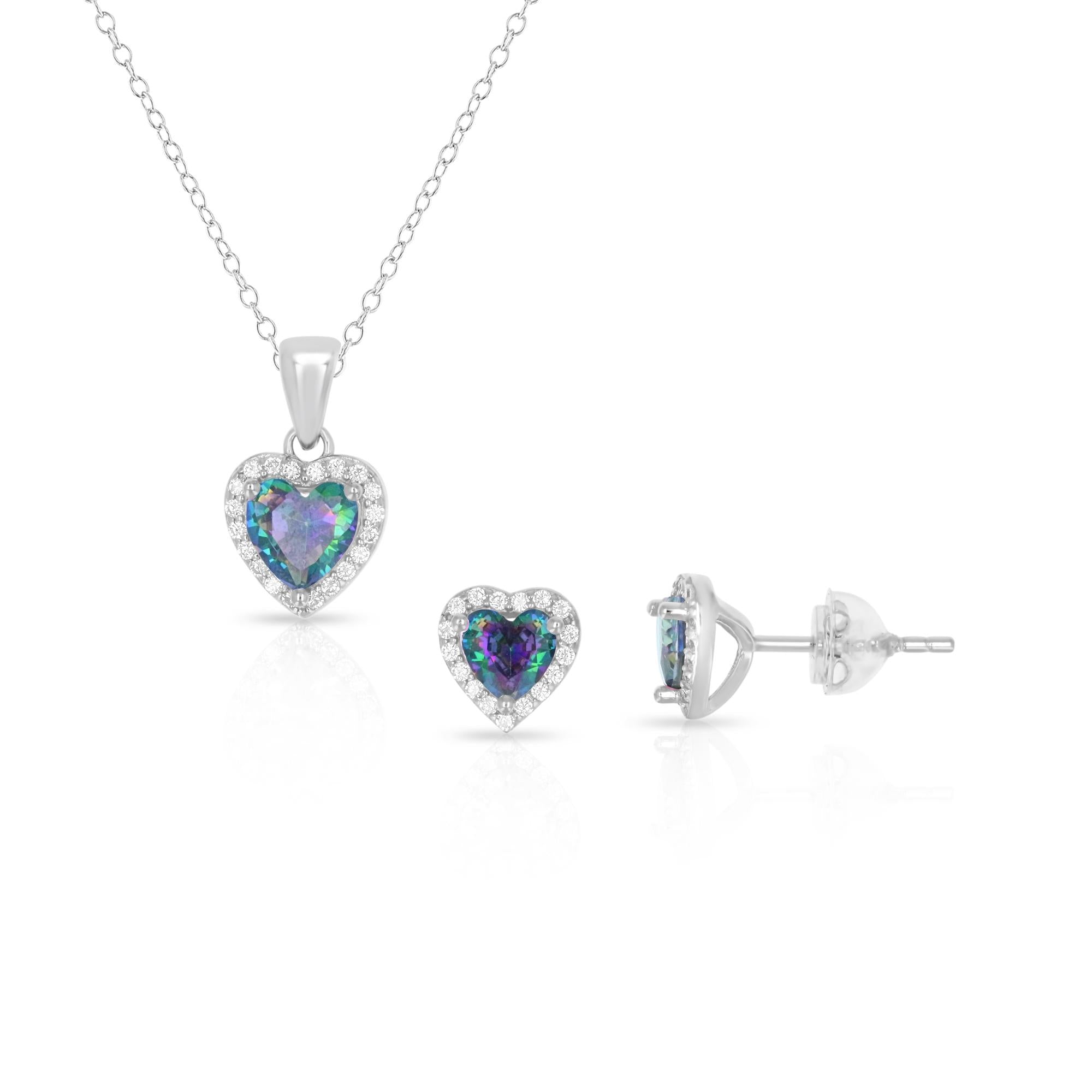 SS 925 Heart Mystic Halo CZ Set | Property Room