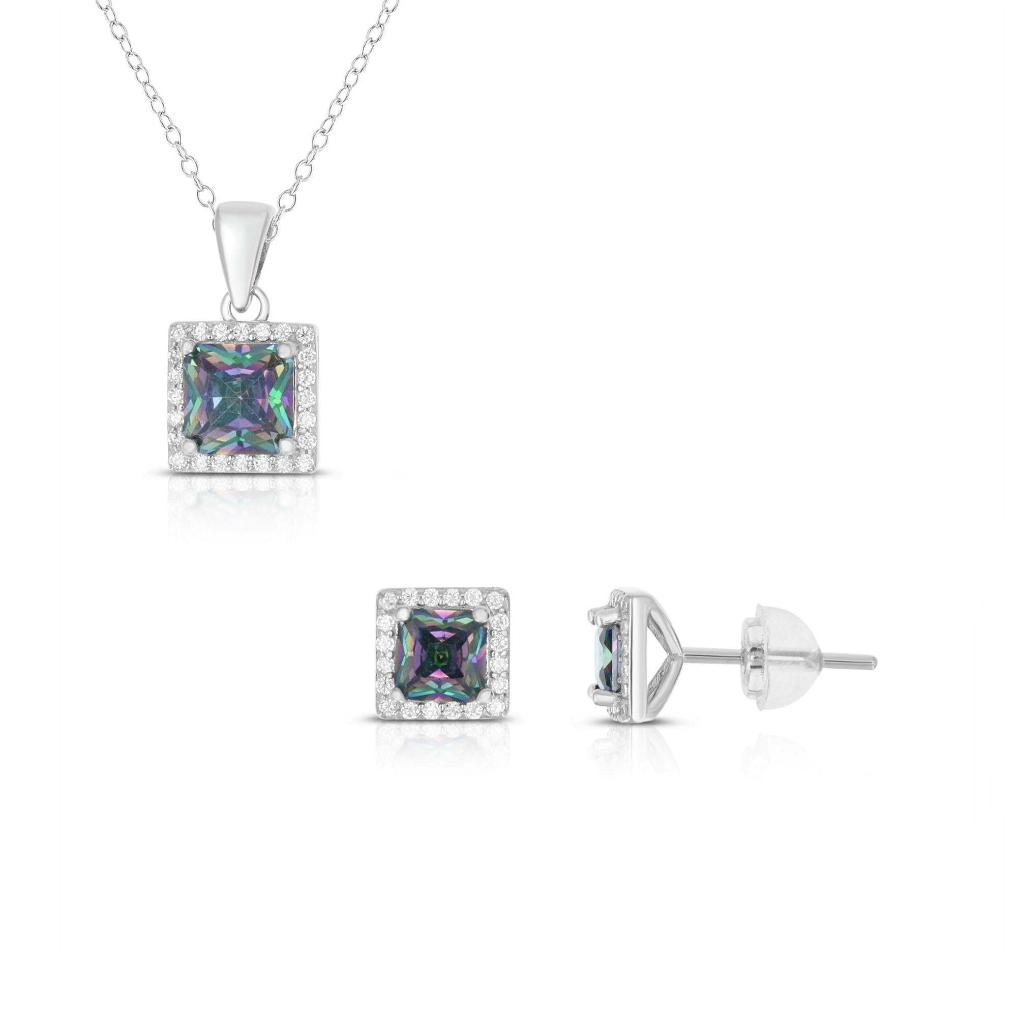SS 925 Square Mystic Halo CZ Set | Property Room