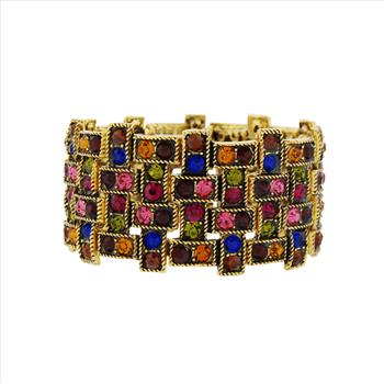 Multi Colored Crystals Stretch Bracelet | Property Room