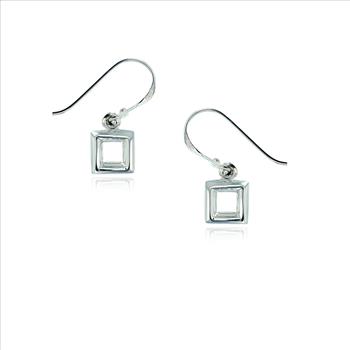 Sterling Silver Open Square with French Wire Earring | Property Room