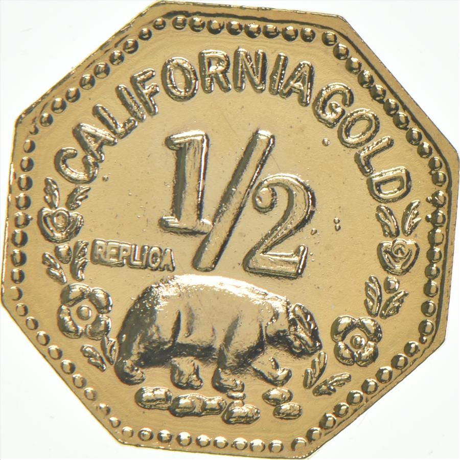 1852 Indian Head Octagonal California Gold Rush Souvenir Token ...