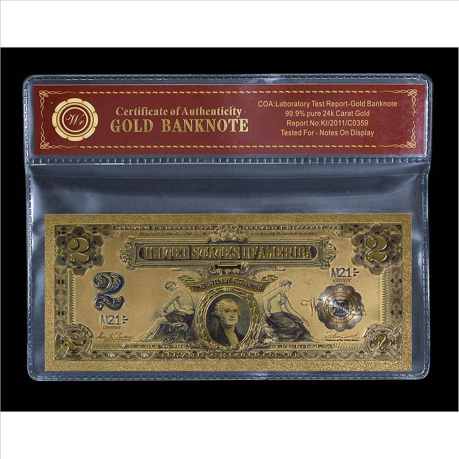 1899 Series $2 US Gold- Beautifully Displayed Replica Bank Note ...