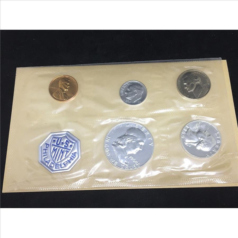 1960 US Proof Set - 5 Coins Penny Nickel Dime Quarter Half Dollar ...