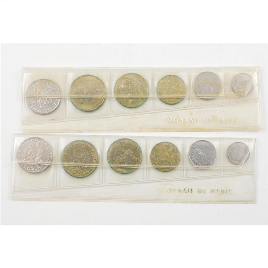 1964 & 1964 Monnaie de Paris "Fleurs de Coins" French France Mint 2 ...