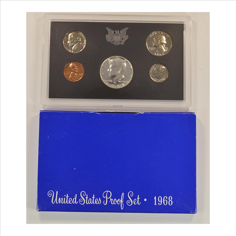 1968-S Proof Set with 40% Silver Kennedy Half Dollar - First Year Proof ...