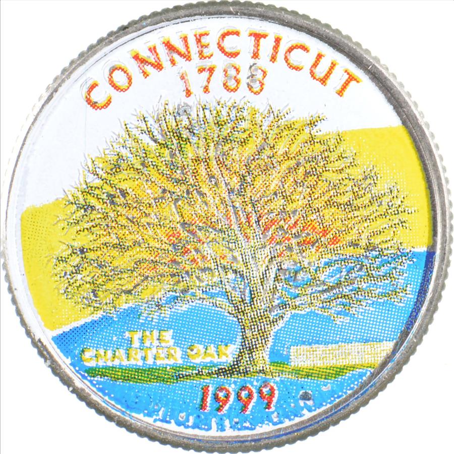 Custom - COLORIZED - 1999-D Connecticut State Quarter - High ...