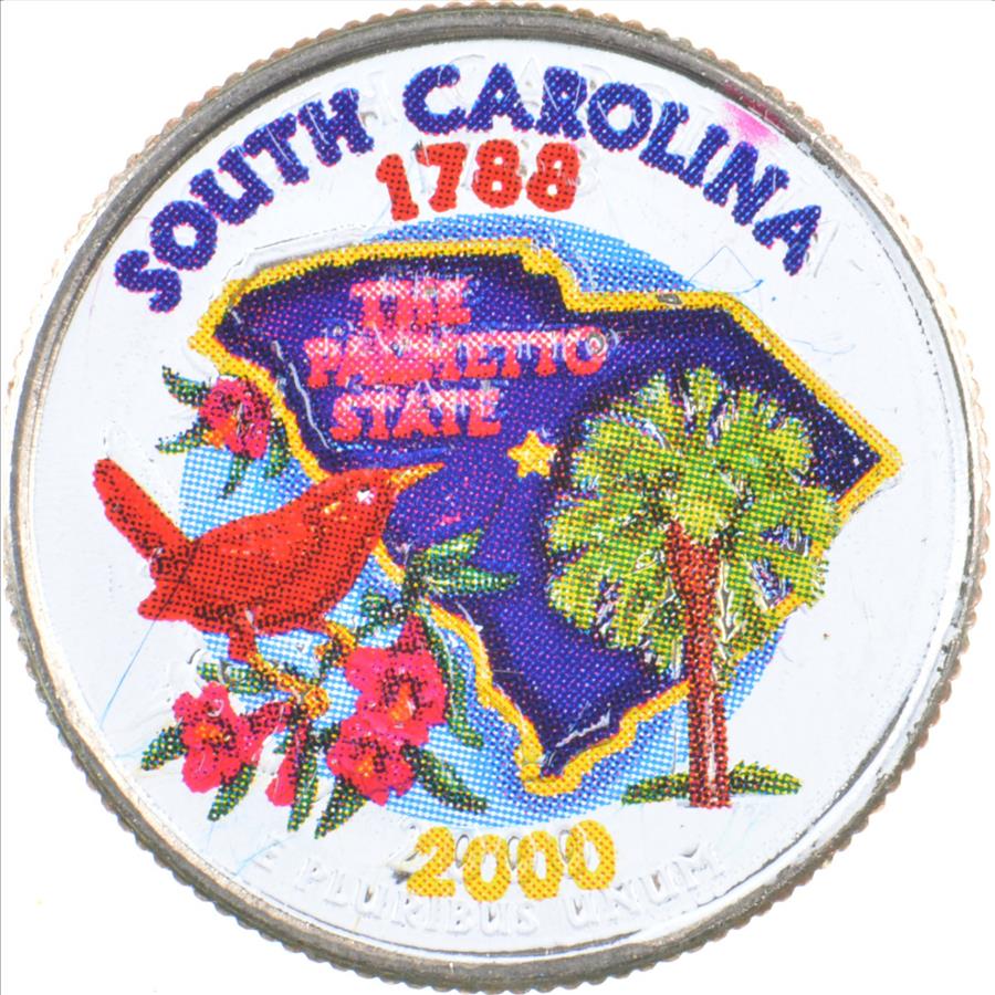 Custom - COLORIZED - 2000-P South Carolina State Quarter - High ...