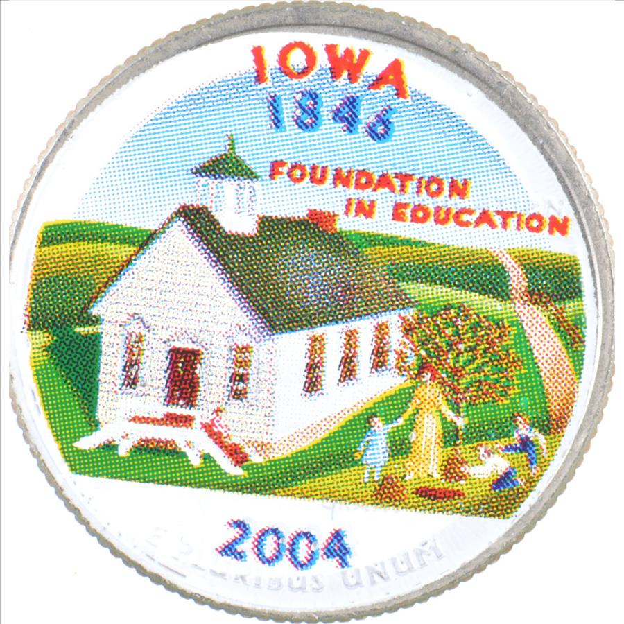 Custom - COLORIZED - 2004-D Iowa State Quarter - High Collectible ...