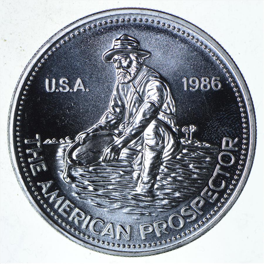ENGELHARD - 1986 Prospector 1 Oz. Silver Round - .999 Silver - One Troy ...