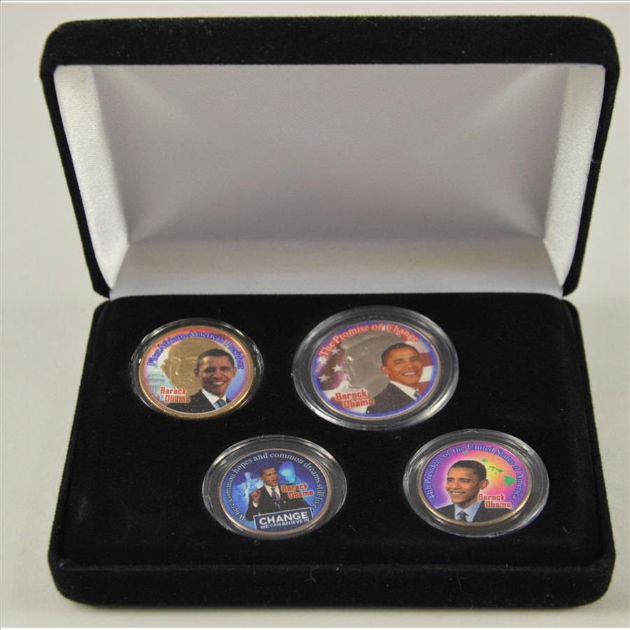 Historic Coin Collection - Colorized Barack Obama Coins Nicely Packed ...