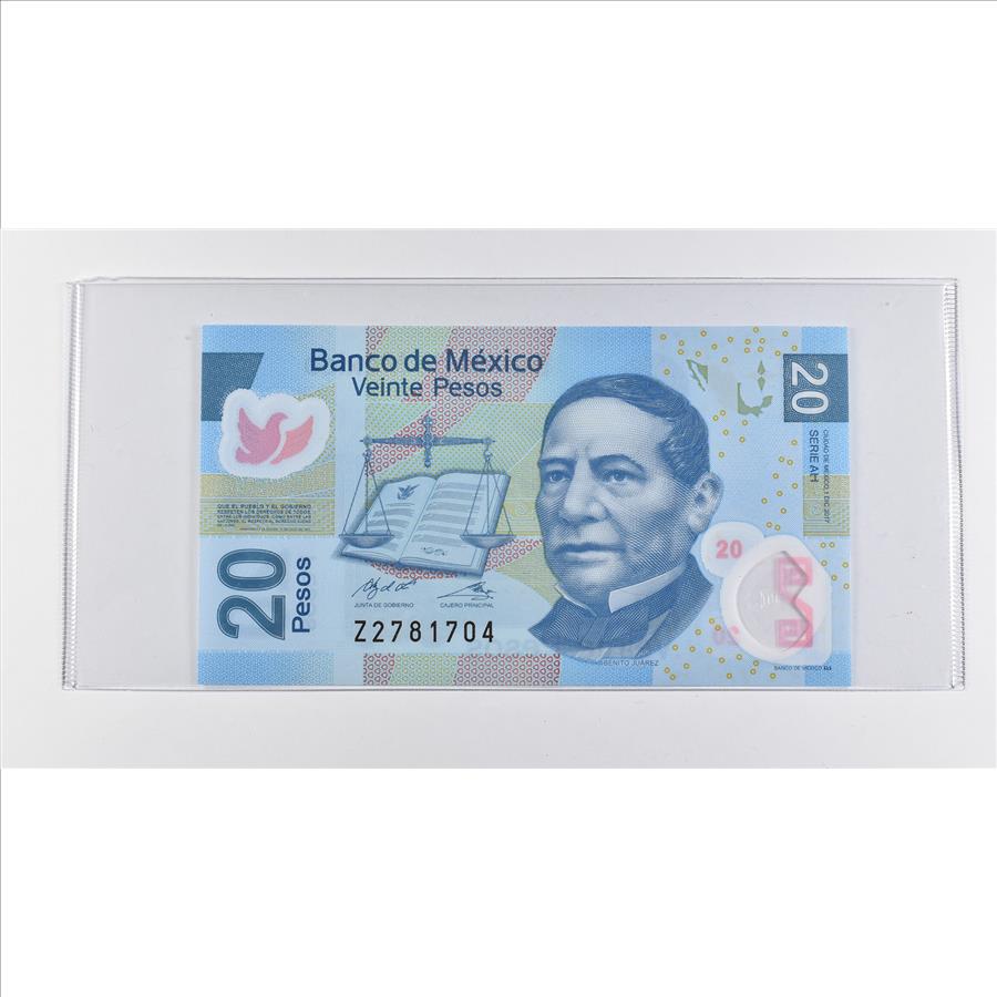 Historic World Bank Note 2017 Mexico 20 Pesos Collectible Currency ...