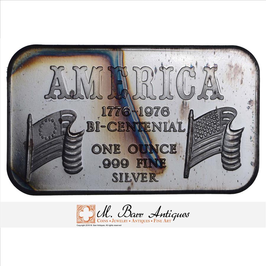 Limited - 1 Oz Silver America Bicentennial Bar - .999 Fine Silver ...