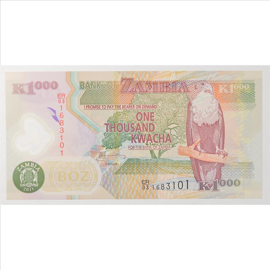 Limited Edition African Bank Of Zambia One Thousand Kwacha Note ...