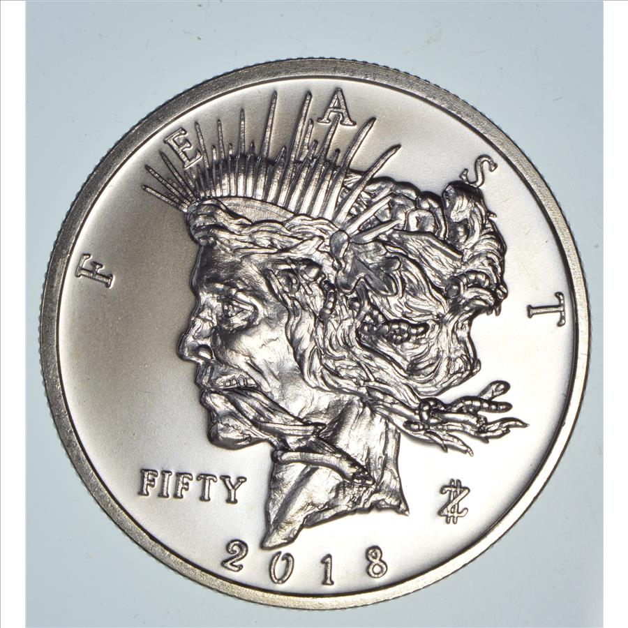 Limited SILVER 1 Oz Round 2018 Feast Zombie Liberty - Zombucks Currency ...