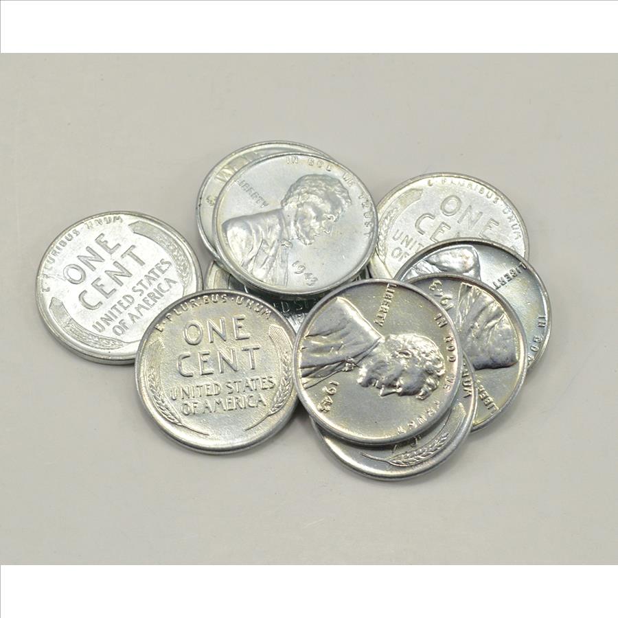 Lot of 10 High Grade 1943 Steel Cents - WWII War Era Coinage - Only ...