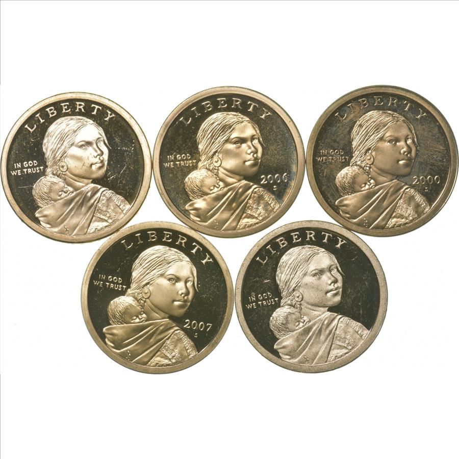 Lot of 5 Gem PROOF - Modern US $1.00 Coins - Made in SAN FRANCISCO ...
