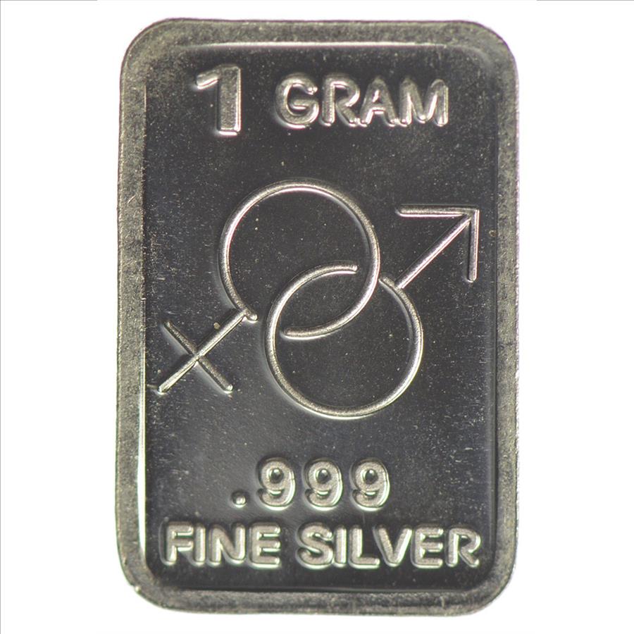 Male & Female Symbol - 1 Gram .999 Fine Silver Bar | Property Room