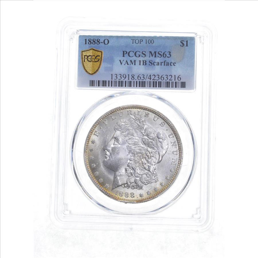 MS63 1888-O Morgan Silver Dollar - VAM 1B Scarface - Top 100 - Graded PCGS | Property Room