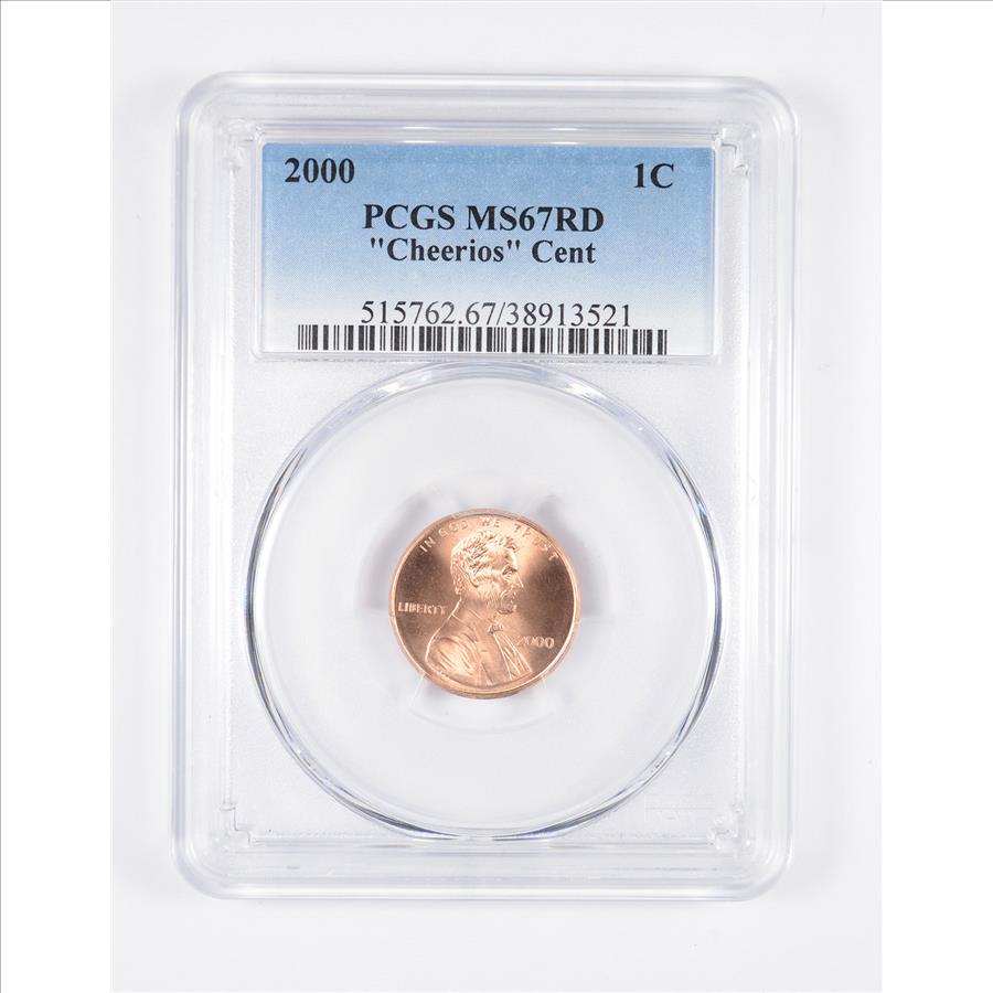 MS67 RD 2000 "Cheerios" Cent - With Packaging - Graded PCGS | Property Room
