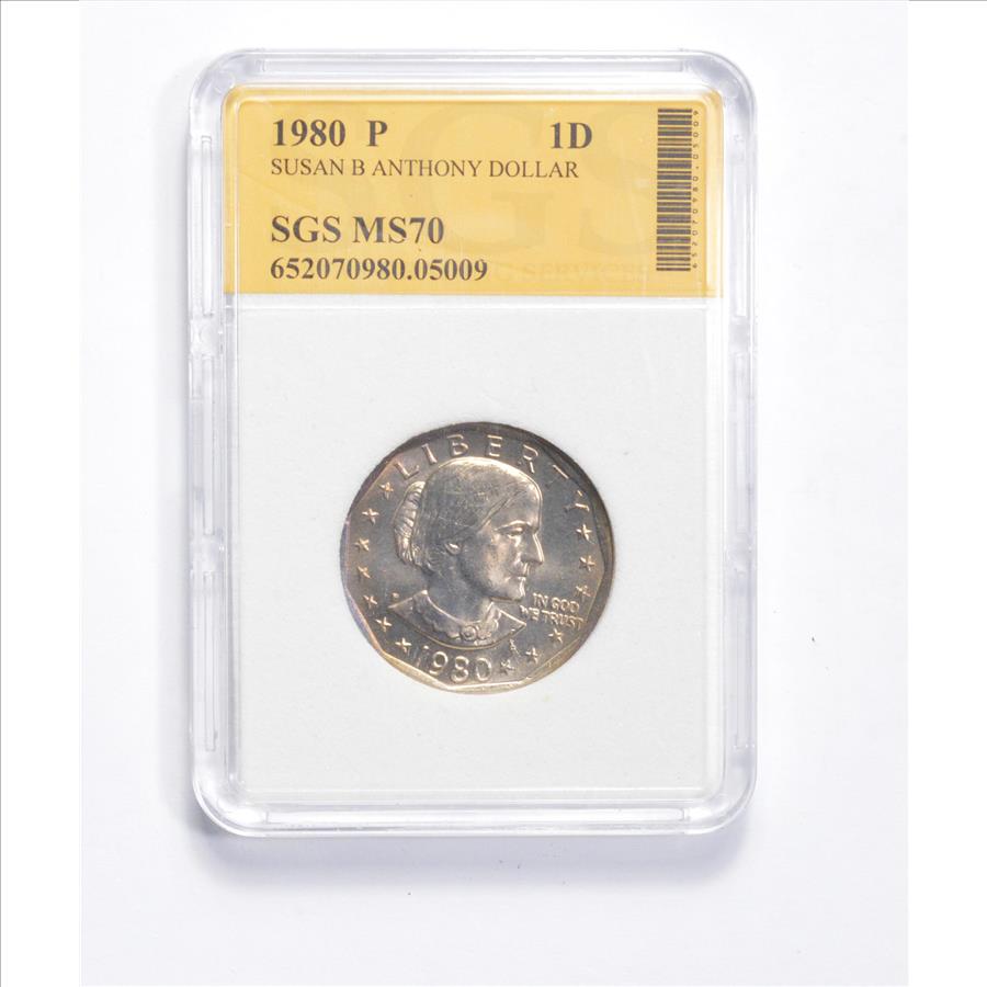MS70 1980-P Susan B. Anthony Dollar - Graded SGS | Property Room