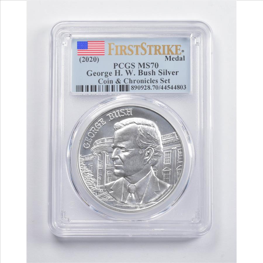 MS70 (2020) George H. W. Bush Silver Coins & Chronicles Set FS PCGS ...