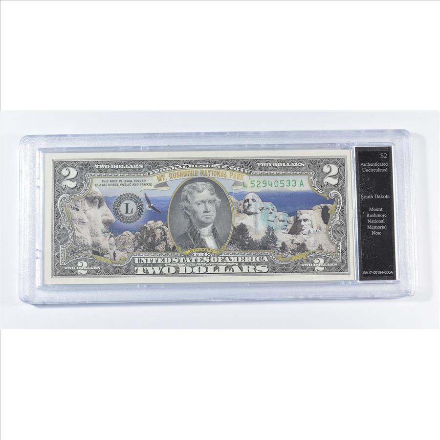 Mt. Rushmore Colorized Overlay Limited Edition 2 FRN Note Novelty ...