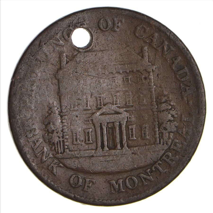 RARE Canadian Bank Token 1844 - Early Copper Coin | Property Room