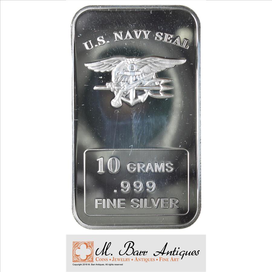 Rare Limited Edition .999 Fine Silver U.S. Navy Seal Commemorative Bar ...