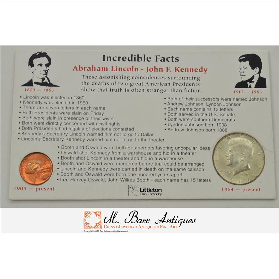 SILVER Coin Set Incredible Facts - Abraham Lincoln - John F. Kennedy ...