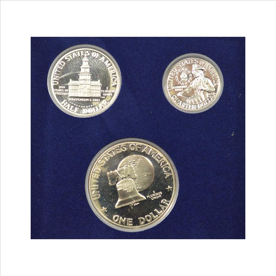 Silver PROOF 3 Piece 1976-S U.S. Bicentennial Coin Collection with ...