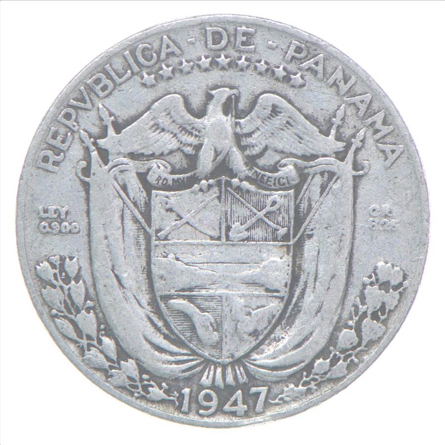 SILVER Roughly Size of a Quarter 1947 Panama 1/4 Balboa World Silver ...