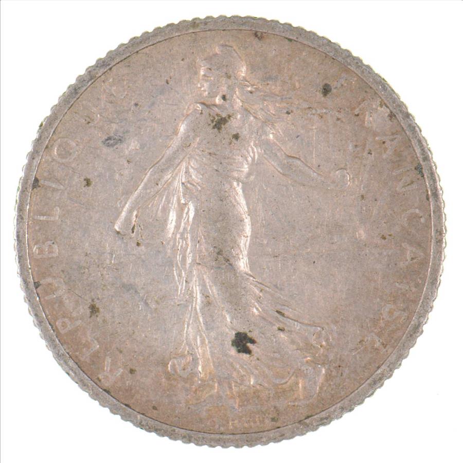 SILVER - Roughly the Size of a Quarter - 1918 France 1 Franc - World ...
