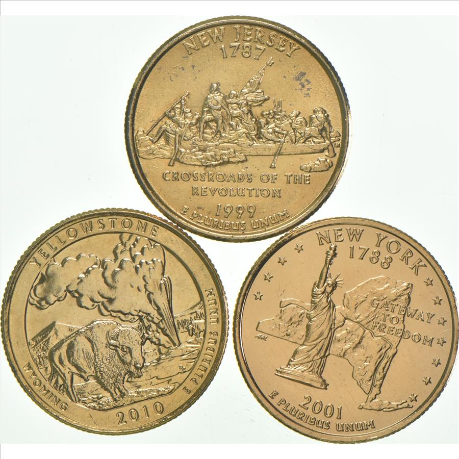 Solid 24K GOLD Plated Lot 1999-P New Jersey State Quarter 2019-D ...