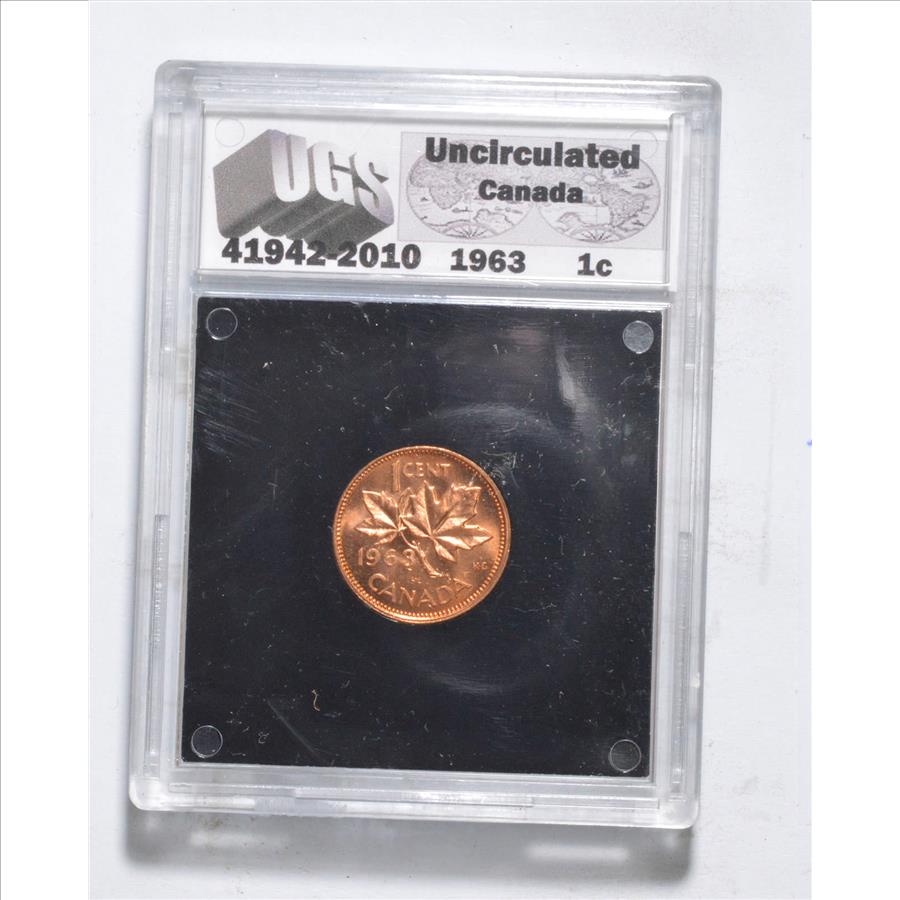 UNC 1963 Canada 1 Cent Graded UGS | Property Room