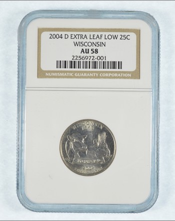 2004-D Wisconsin State Washington Quarter - Extra Leaf Low NGC-AU58 ...