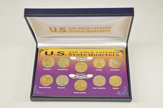 Historic Coin Collection - 24 Karat Gold Layered U.S. State Quarters ...