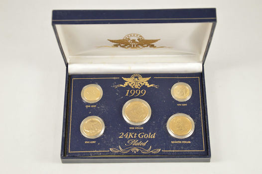 Historic Coin Collection - 24 Karat Gold Plated 1999 Set Nicely Packed ...