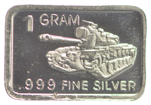 Tank Military Series - 1 Gram .999 Fine Silver Bar | Property Room