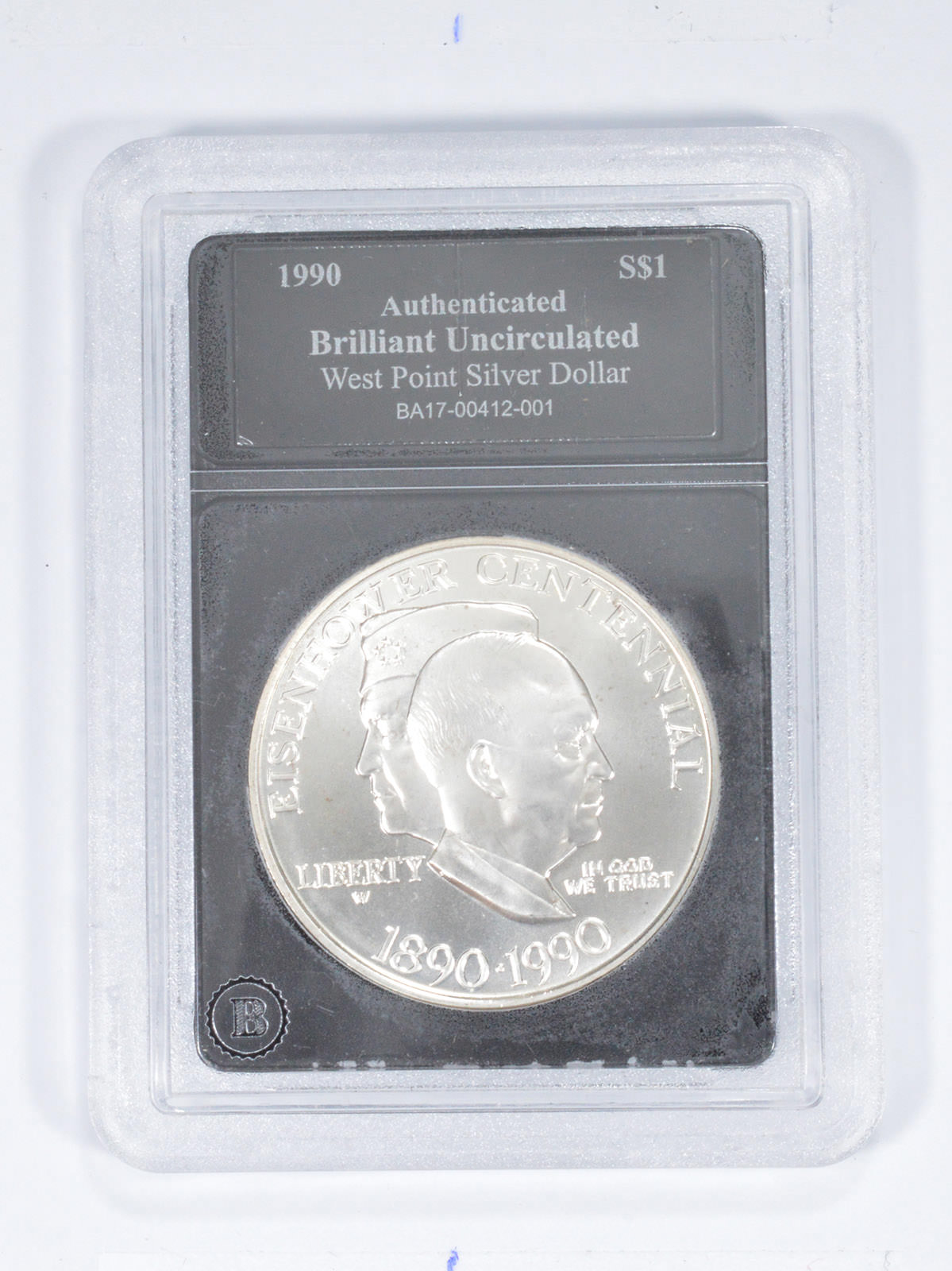 BU 1990-W Eisenhower Centennial Commemorative Silver Dollar - Authenticated | Property Room