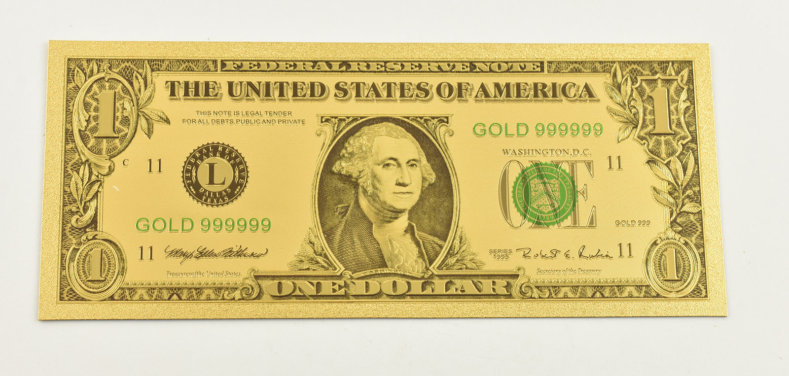 $1 Federal Reserve Note - 24K Gold Bank Note - Rare | Property Room