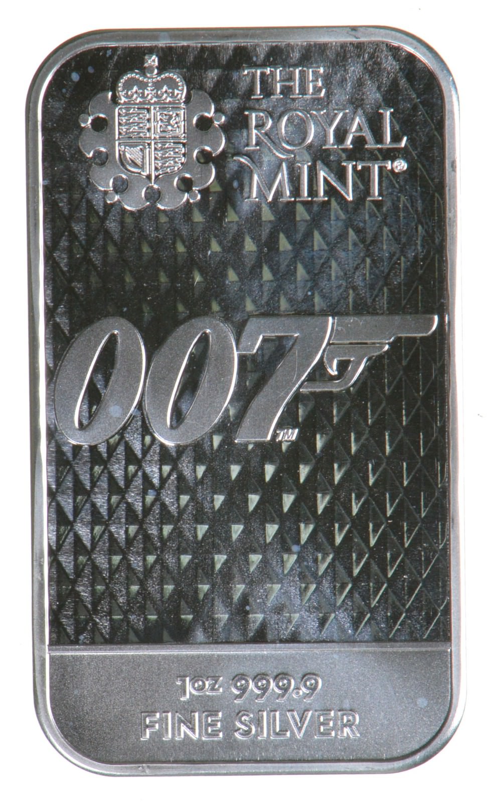 1 OZ 9999 SILVER BAR JAMES BOND 007 DIAMONDS ARE FOREVER THE ROYAL MINT ...